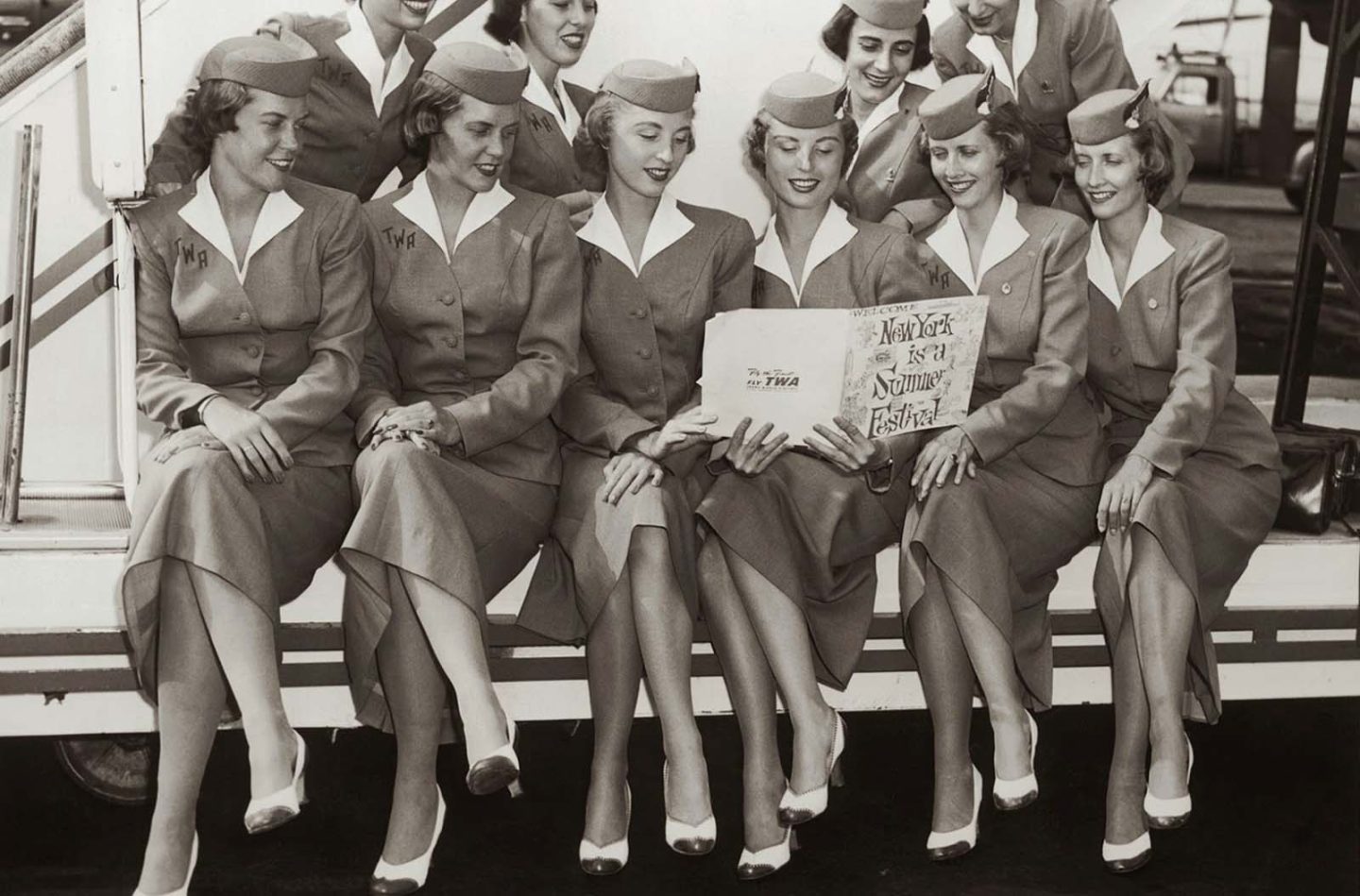 "Airline Cabin Crew Uniform" - Rare Historical Photos